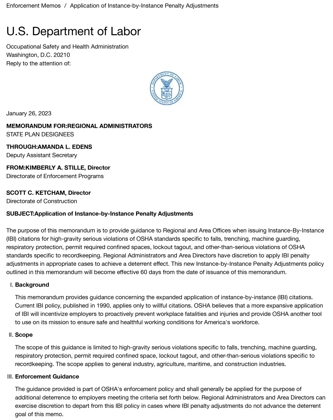 OSHA Issues Memo About New Penalty Factors - Kee Safety